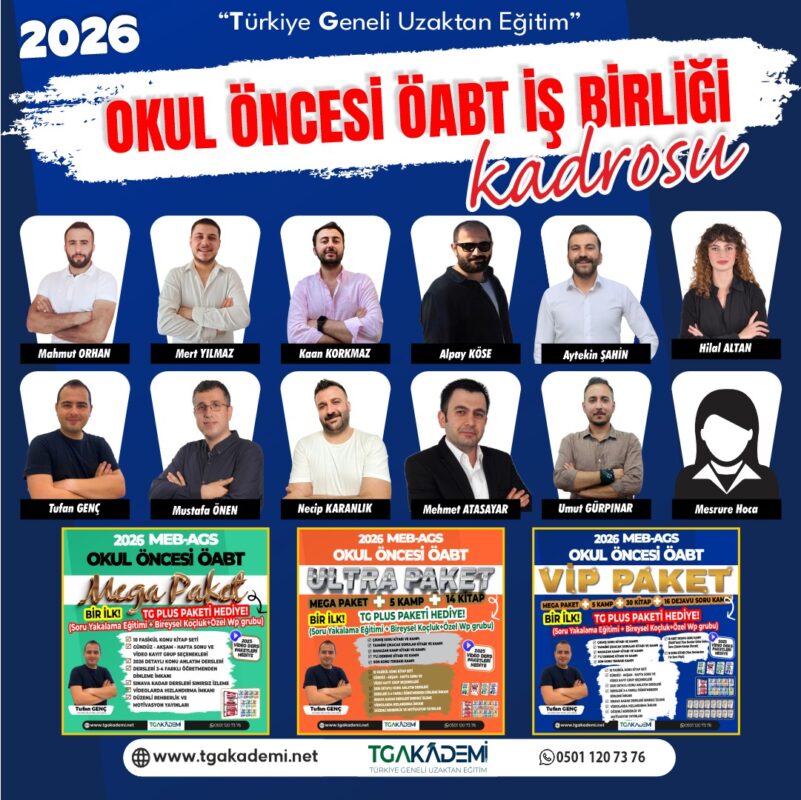 2026 Okul Öncesi ÖABT VIP & AGS 2’li Paket (Erken Kayıt) – TG Akademi