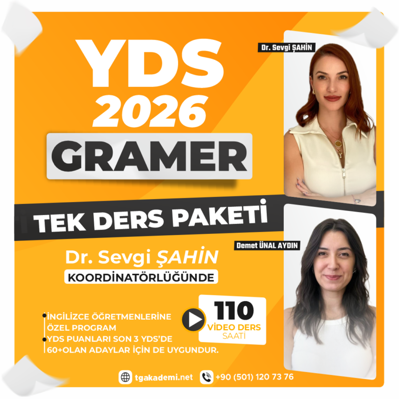 2026 YDS Gramer Video Ders Eğitim Programı – TG Akademi